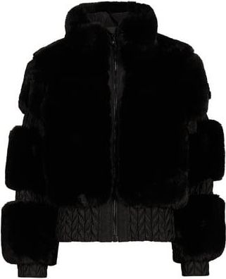 Goldbergh Jacke aus Kunstpelz mit Stehkragen in Schwarz