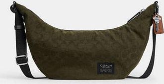 Coach Leon Umh&auml;ngetasche Aus Signature Nylon Jacquard f&uuml;r M&auml;nner in Gr&uuml;n | Polyamid
