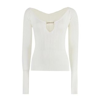 Jacquemus Femme, Pulls, Blanc, Taille: 38 FR Pral&ugrave; Knitted Top