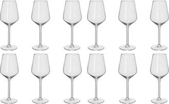 Alpina Weingläser Weißwein - Weingläser Set 6 Teilig - Weinglas 37cl - Spülmaschinenfeste Weißweingläser - Wein Geschenk für Weisswein - Glas, Durchsichtig (