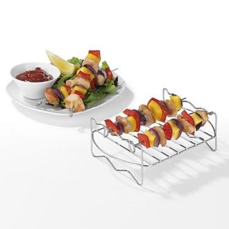 Gourmetmaxx Grille de cuisson en acier inoxydable | Accessoires pour friteuse &agrave; air chaud 2,5 l | Grille de cuisson pour AirFryer | Id&eacute;al pour r&ocirc;tir, r&ocirc;tir ou cui