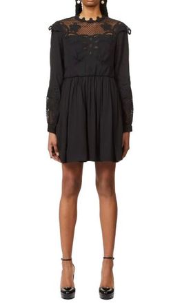 Self Portrait Black Chemical Lace Dress Size XS