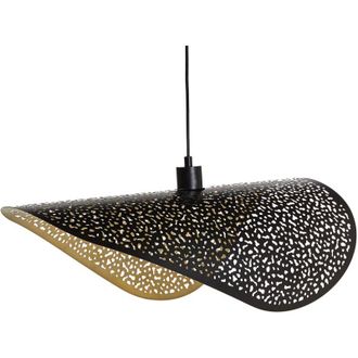 Beliani Beliani - Lampe Pendante Abat-jour en M&eacute;tal Noir Mahi