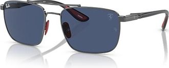 Ray-Ban Rb3715m Scuderia Ferrari Collection Sonnenbrillen Grau Fassung Blau Glas 58-18