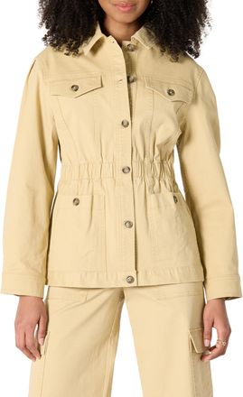 Amazon Essentials Damen Relaxed-Fit-Jacke aus Mittelschwerem Baumwolltwill mit Überschnittenen Schultern, Bräunen, XL