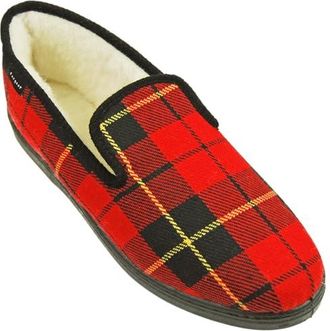 Chausse Mouton Chaussons GARDEN rouge pour hommes. Semelles de gommee t intérieur pure laine de mouton. (rouge, Système Taille Chaussures EU, Adulte, Homme, Numériqu