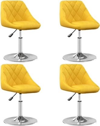 vidaXL Esszimmerst&uuml;hle 4 Stk. Drehbar Senfgelb Samt vidaXL