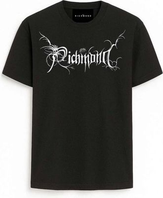 John Richmond Homme, Tops, Noir, Taille: 3XL Front Graphic Logo T-shirt