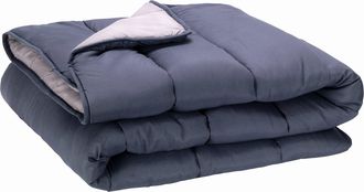 Pikolin Pikolin Home - Wendebettdecke 300 g - Zweifarbige Nordische F&uuml;llung - F&uuml;r Bett 105 - Federf&uuml;hlig, Warm, Atmungsaktiv, Senfgelb, 180 x 260 cm, Grau