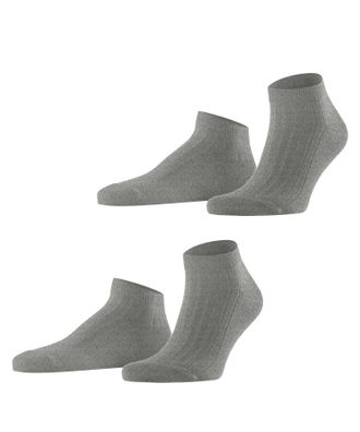 Esprit Herren Easy Rib 2-Pack M SN Baumwolle kurz einfarbig 2 Paar Sneakersocken, Grau (Light Grey 3400), 43-46 (2er Pack)