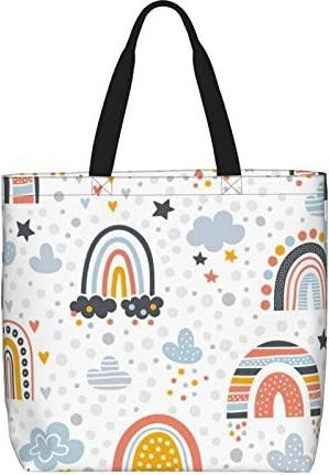 Generic Sac De Courses Boho Arc-En-Ciel Pois Color&eacute;s Grand Sac A Main De Grande Capacit&eacute; Personnaliser Sacs &Agrave; Main, Pour Shopping, Voyage, &Eacute;cole, Tous Les Jou