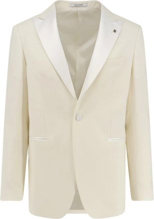 Tagliatore Homme, Vestes, Beige, Taille: 2XL Virgin Wool Tuxedo Blazer