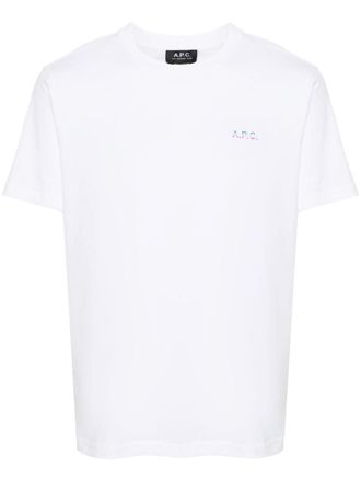 A.P.C. t-shirt à logo imprimé - Blanc