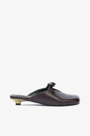 Ganni Mules &agrave; petit talon marron Sue - Taille 39 - Pour Femme