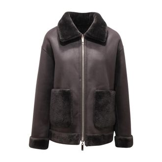 Marella Fresa Shearling Jacke - - Jackets - Damen - Grau - M