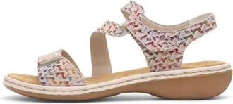 Rieker Sandales cuir talon compensé bas