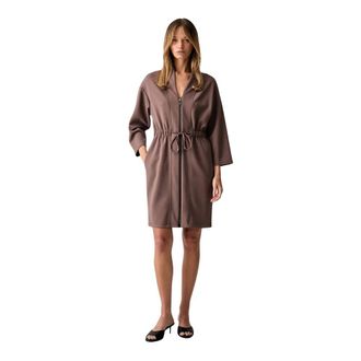 Joseph Ribkoff Scuba Jersey Kleid Mit Frontrei&szlig;verschluss - - Dresses - Damen - Braun - 2XL