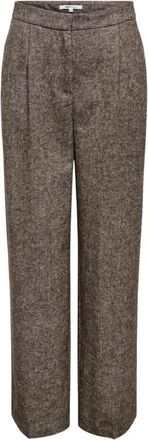 Only Only, Femme, Pantalons, Brun, Taille: 38 FR L32 Pantalon avec Fermeture &Eacute;clair et Agrafe et Poches Avant