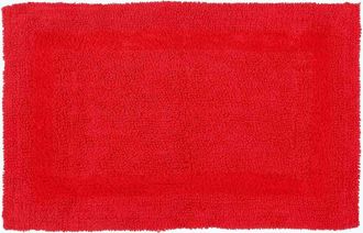 Homescapes Premium Badematte rot, Badvorleger 50x80 cm, Badteppich Baumwolle mit Wende-Design