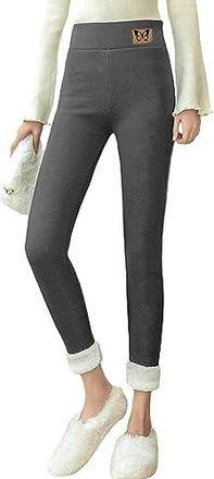 Generic Legging doublé en polaire pour femme - Collants thermiques chauds pour femme - Polyvalent - Chaud - Pantalon de yoga épais - Pantalon de yoga urbain -