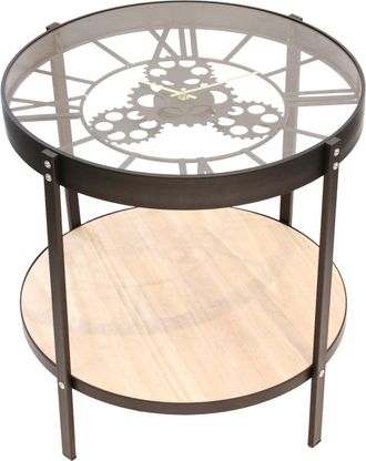 The Home Deco Factory Uhr Beistelltisch, 50.5cm x 50.5cm x 49cm