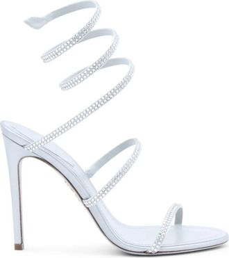 Rene Caovilla Sandalen - Cleo Sandals With Stiletto Heel And Crystal - Gr. 36,5 (EU) - in Wei&szlig; - f&uuml;r Damen