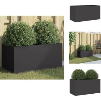 vidaXL Vidaxl - Jardini&egrave;re noir 62x30x29 cm acier - Jardinier Noire - Pot De Fleurs Ext&eacute;rieur - Jardini&egrave;re Acier - D&eacute;co Jardin - Balcon Decoration