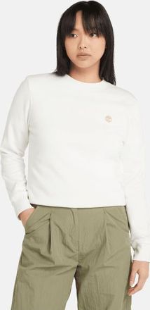 Timberland Sweatshirt mit Rundhalsausschnitt und gebürstetem Rücken für Damen in Weiß, Damen, Weiß, Größe