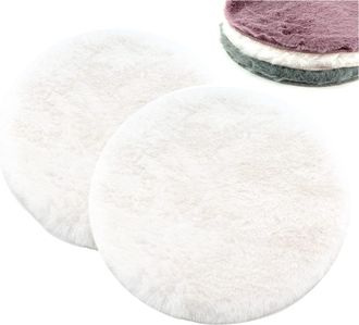 Heimtexland 2er Pack Sitzkissen Fellimitat Hase flauschig weich wärmend Stuhlauflage Kunstfell Vegan Fell Sitzauflage Bank Kissen Chalet Deko Holzbank Stuhlkissen