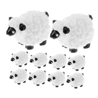 Cabilock 10st&uuml;cke Teiliges Miniatur Schaf Deko Resin Tierfiguren Kleine Nutztiere Langlebig F&uuml;r Gartenlandschaft DIY Mikro-landschaftszenerie Bauernhof Accesso