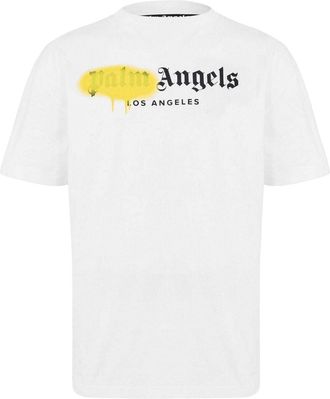Palm Angels London T-Shirt f&uuml;r Herren/Damen Unisex (Wei&szlig;/Gelb)