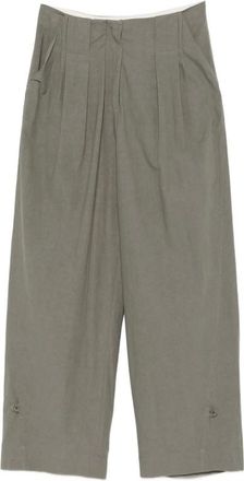 Low Classic Pleated Button-cuff Trousers