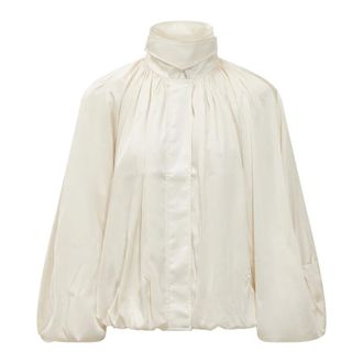 Rotate Rotate Birger Christensen, Femme, Vestes, Beige, Taille: 38 FR Chiffon Bomber Shirt