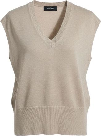 Gran Sasso Femme, Pulls, Beige, Taille: 36 FR 58201 Haut en maille col en V