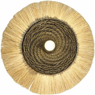 DKD Home Decor Dkd Home Decor - Jute Eisenwandlampe 42x9x42 Nat&uuml;rliche Decke Jute Eisenmaterial mehrfarbige Farbfamiliendecke und Lampen Applikationen Details
