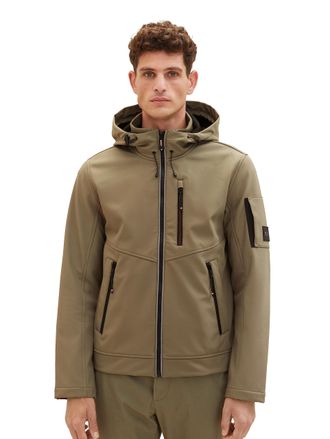 Tom Tailor Herren 1037330 Sofshell-Jacke mit Innenfutter aus Fleece, 32097-smokey Olive Green, XXL
