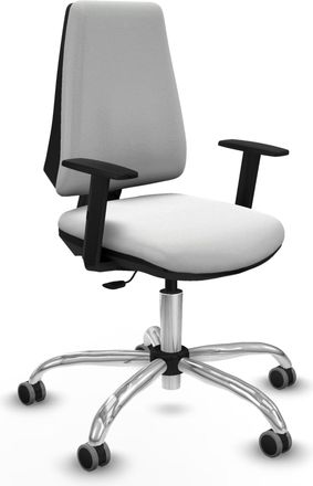 Piqueras y Crespo Elche Computerstuhl, Wei&szlig;, mit 1D-Armlehnen, ausgestattet mit Permanentkontakt und Schneideschaum, 65 mm Rollen, Parkett, Wei&szlig;
