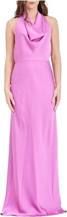 Simona Corsellini Femme, Robes, Rose, Taille: 42 FR Robe longue américaine avec bouton arrière