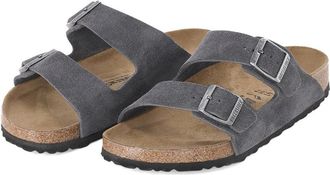 Birkenstock Low-Top Sneaker - Sandalen aus Veloursleder - Gr. 41 (EU) - in Grau - f&uuml;r Damen