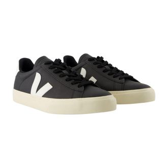 Veja Mens Campo Sneakers Black And White Chromefree Leather Calfskin Shoes