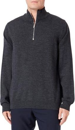 Seidensticker Herren Merino Pullover mit Reissverschluss Pull-Over, Gris, S Homme
