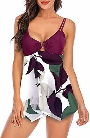 Generic Maillot De Bain Femme 2 Pieces Shorty- Maillot De Bain Tankini Sexy Imprim&eacute; pour Femme