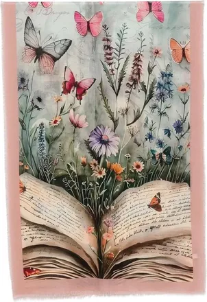 D'Aniello Floral-print Butterfly Scarf