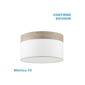 Fabrilamp Cloe m10 abat-jour suspendu blanc/gris bois 50dx50dx22h diffuseur inclus