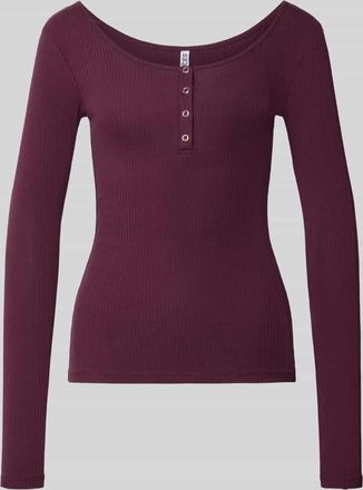 Pieces Slim Fit Langarmshirt aus Baumwoll-Mix Modell KITTE