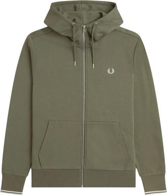 Fred Perry Kapuzenpullover mit durchgehendem Rei&szlig;verschluss - - Sweatshirts & Hoodies - Herren - Gr&uuml;n - S
