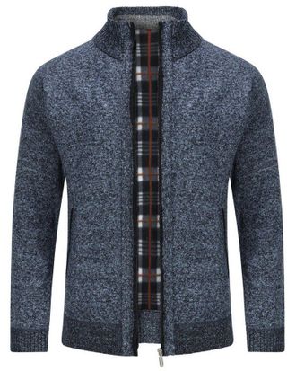 AlltheMen Cardigan gef&uuml;tterte Strickjacke Grobstrick Pullover Warm &Uuml;bergangsjacke Winter