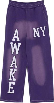Awake NY Homme, Pantalons, Violet, Taille: S Pantalon de surv&ecirc;tement teint aux pigments et brod&eacute;