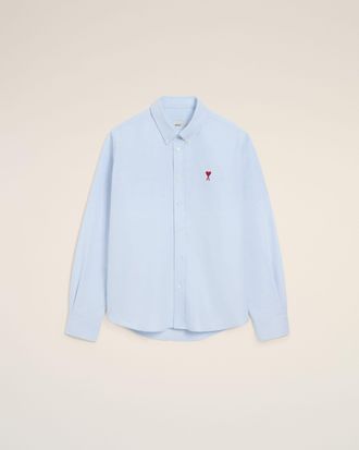 Ami Ami Paris - Chemise bleue en coton Ami de Coeur Bleu - Taille : XXL - Unisex