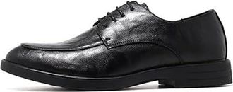 Generic Chaussures Oxford for Hommes, à Lacets, Bout Rond Bruni, Chaussures Derby, Bout Tablier, Talon carré, antidérapantes, Basses, Classiques(Noir,38 EU)